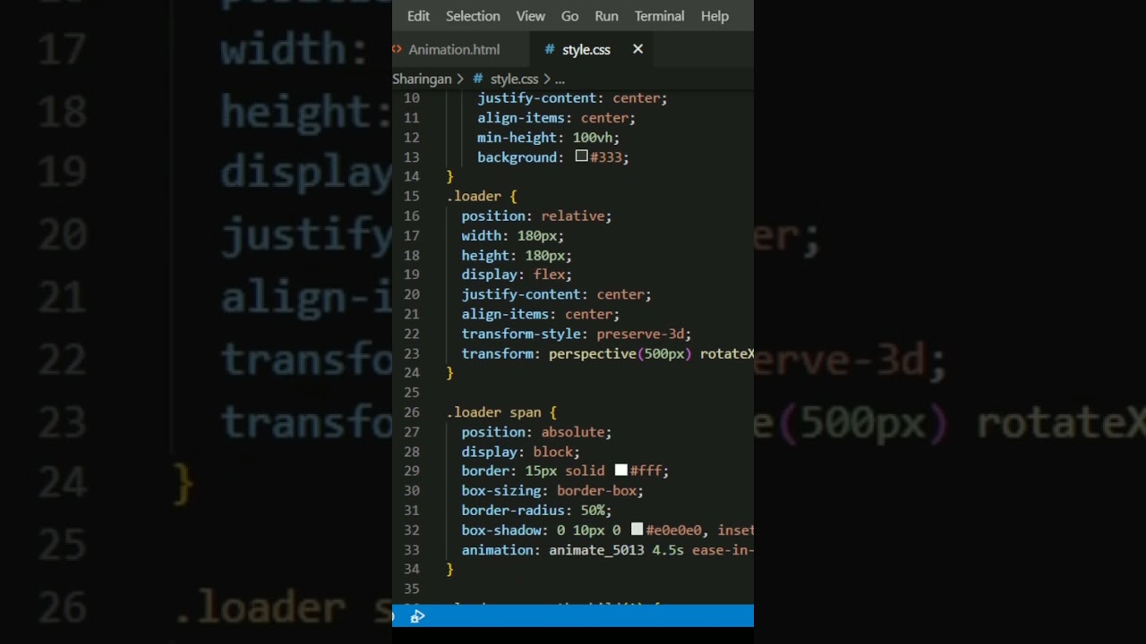 Circle animation using html amd css #coding #programming #html #css #shorts