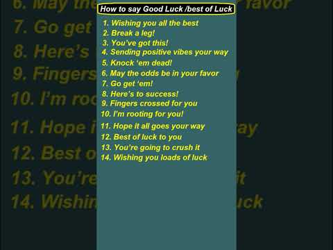 Learn how to say Good Luck or Best of Luck in Advanced English || #shorts