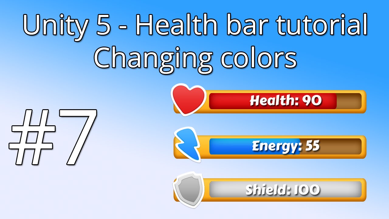 7. Unity 5 health bar tutorial - Changing colors