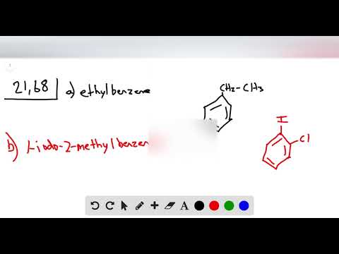 Draw the structure for each compound a ethylbenzene b 1 iodo 2 methylbenzene c para diethylbenze