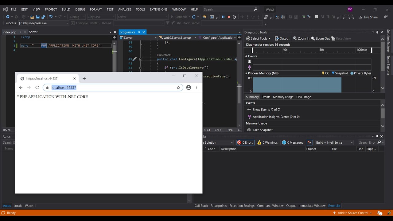 PHP Application in .Net Core | Peachpie Visual Studio 2019