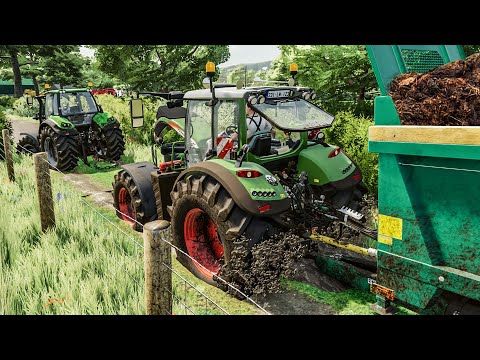 Real hard conditions to spread manure (Stuck in mud) | Farming Simulator 22