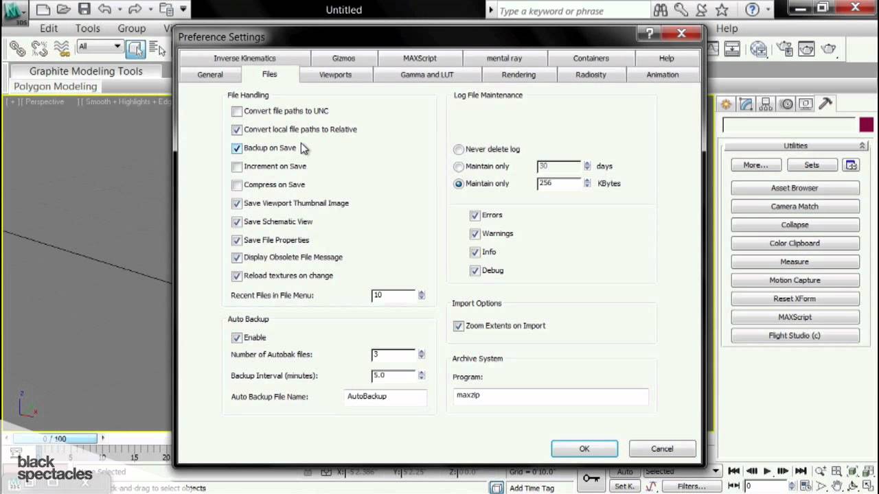 3ds Max Tutorial: Customize Preferences | Black Spectacles