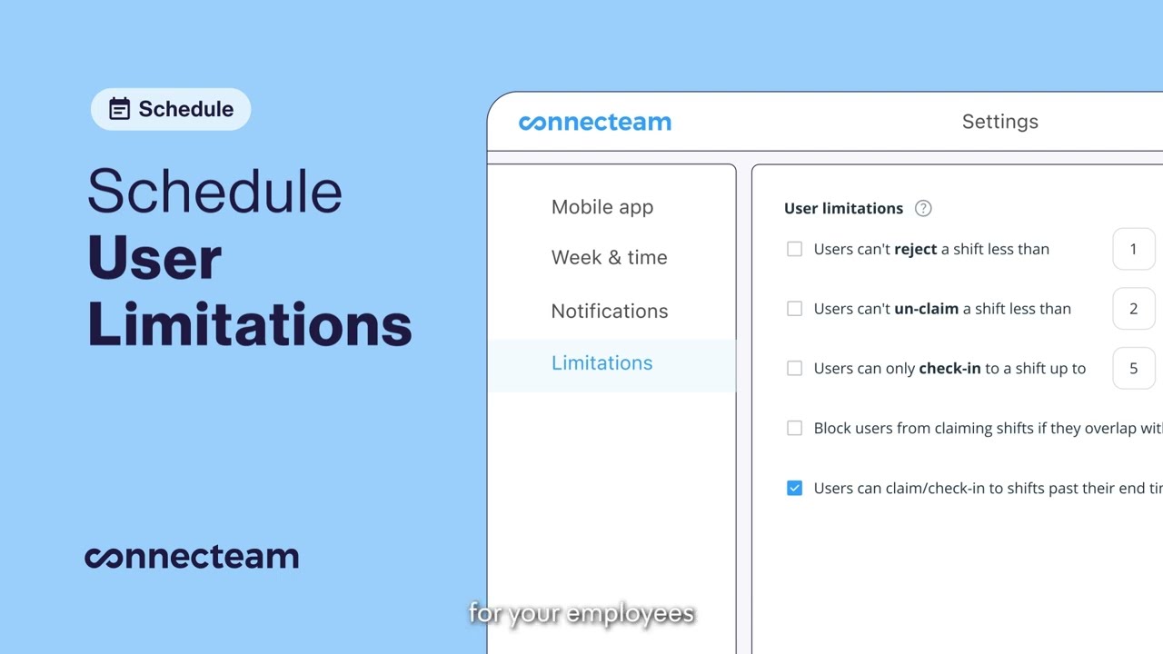 Connecteam | Job Schedule | User Limitations