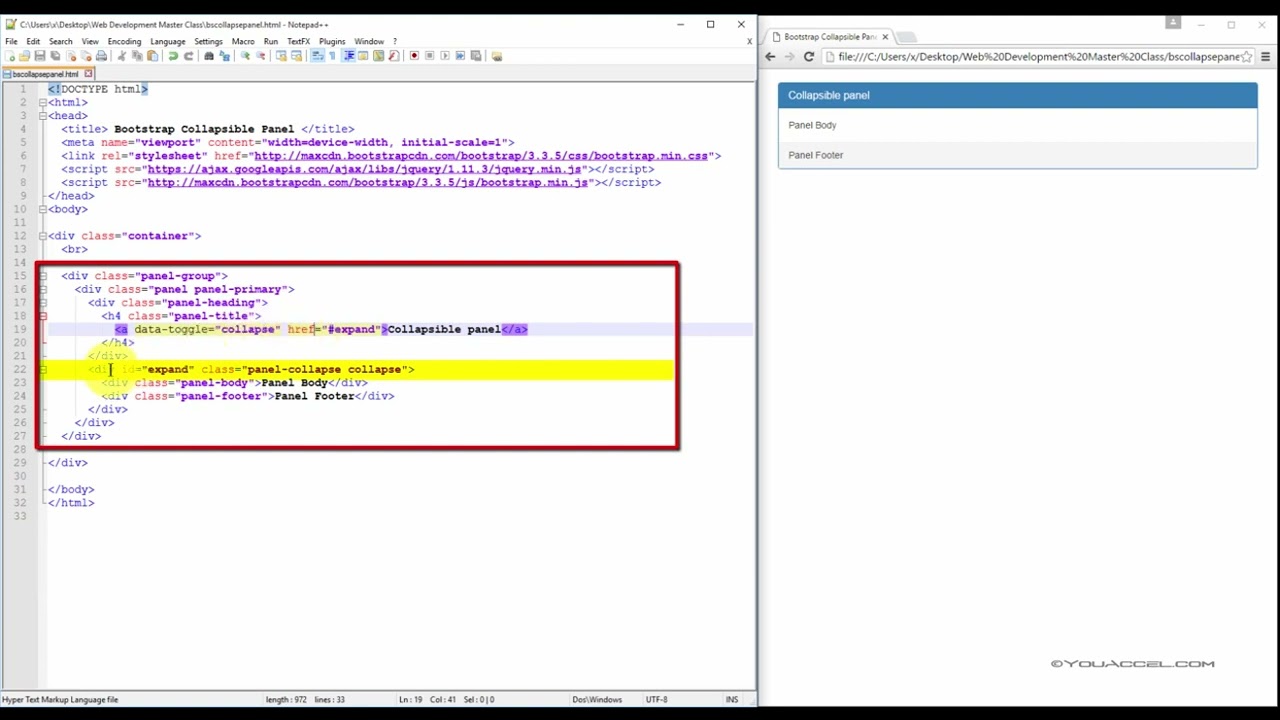 24. Bootstrap Collapse Panel