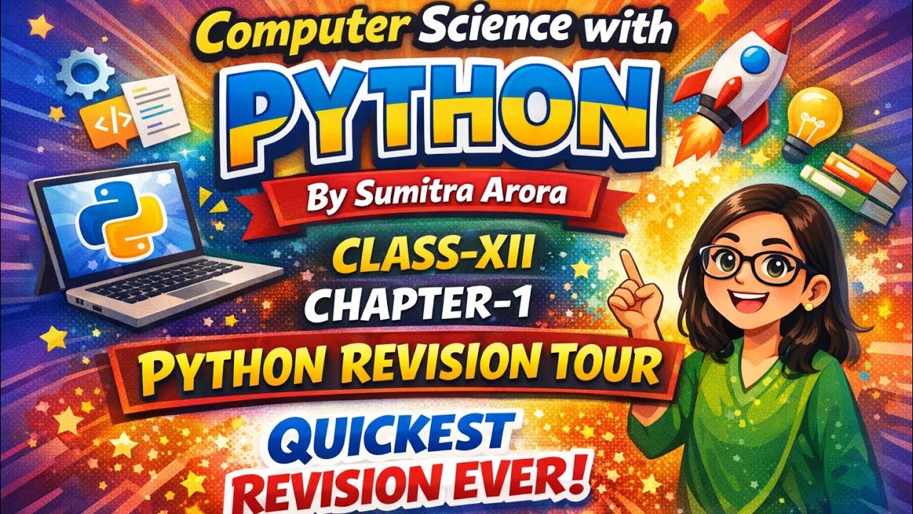 Python Revision Tour | Class 12 Computer Science Chapter 1 | Quickest Revision Ever | Sumitra Arora