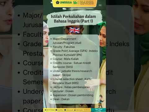 Istilah Perkuliahan dalam Bahasa Inggris