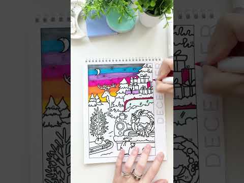December Calendar Coloring Page for Adults #coloringbookforadults #coloringbooksforadults