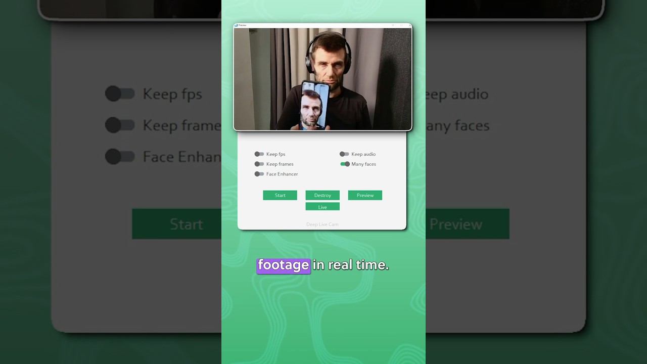 Easy Deepfake Tutorial: Deepfake LIVE with just 1 image! | Plivo #shorts #deepfake #deeplivecam #ai