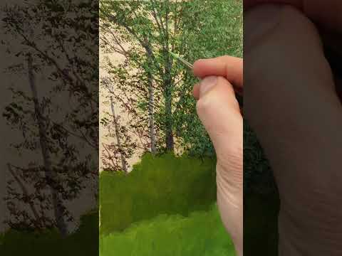Painting Realistic Trees #painting #art #shorts