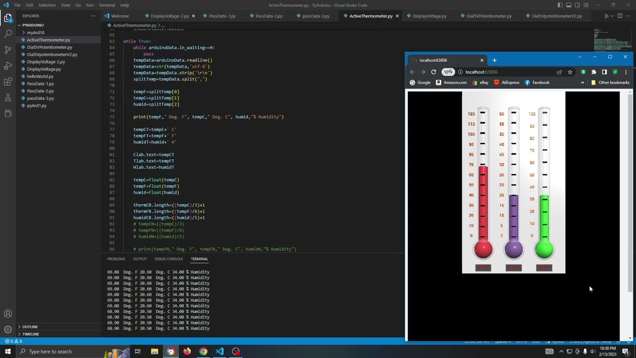 Real Time Thermometer Coded in Python