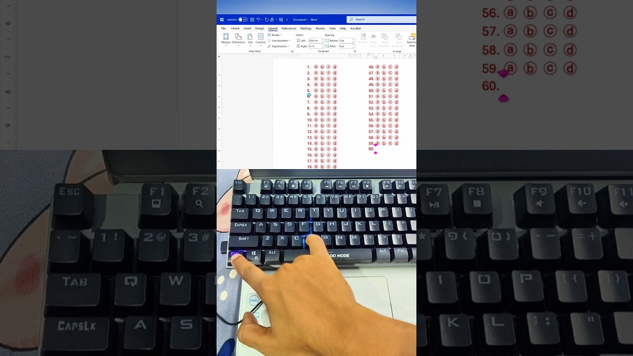 Create OMR Sheet in MS Word with Just One Shortcut – It’s Real! #OMR #tricks #shortcut #word #office