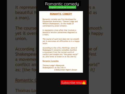???? Romantic comedy #english literature #english shorts#ba#ma#tgt#pgt#ugc net#lt grade ????????♥️♥️????????????????????????????????????