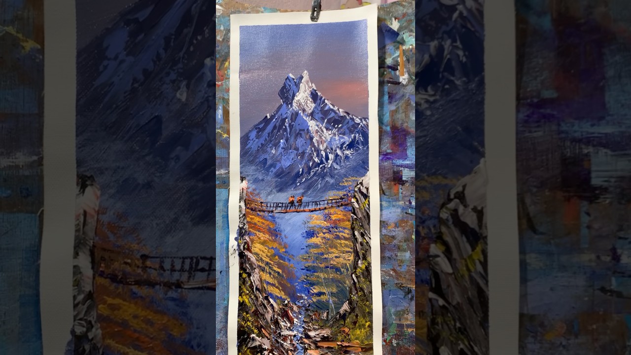 Mt fishtail ! Painting technique! Awesome art #painting