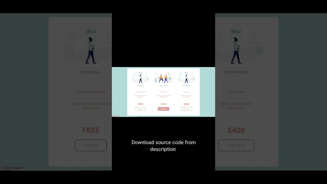 Pricing Plan in html css | Source code