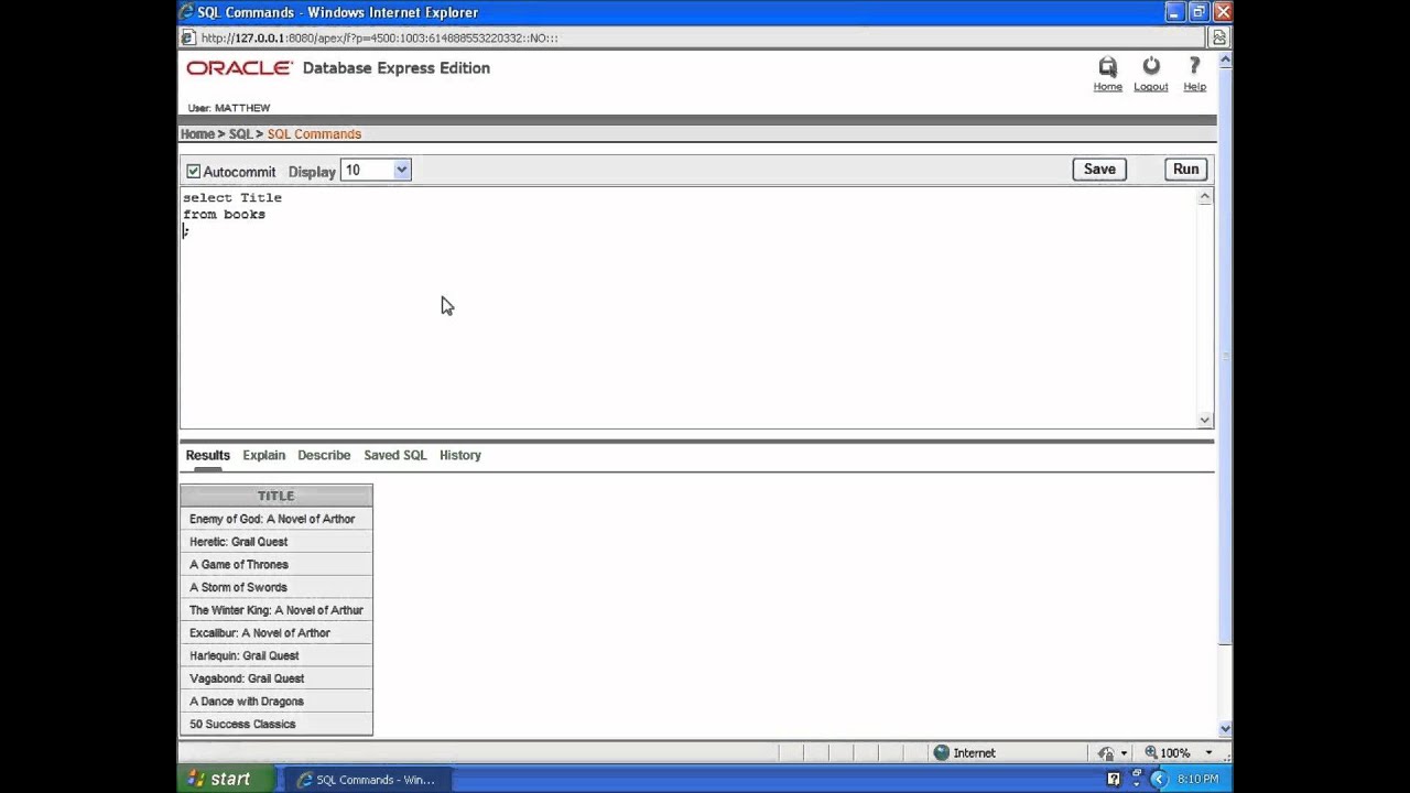 SQL with Oracle 10g XE   Using the UPPER and LOWER Functions
