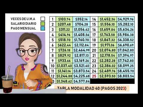 TABLA DE PAGOS MODALIDAD 40 IMSS versión 2023 (Aumento para PENSIONES LEY 1973).