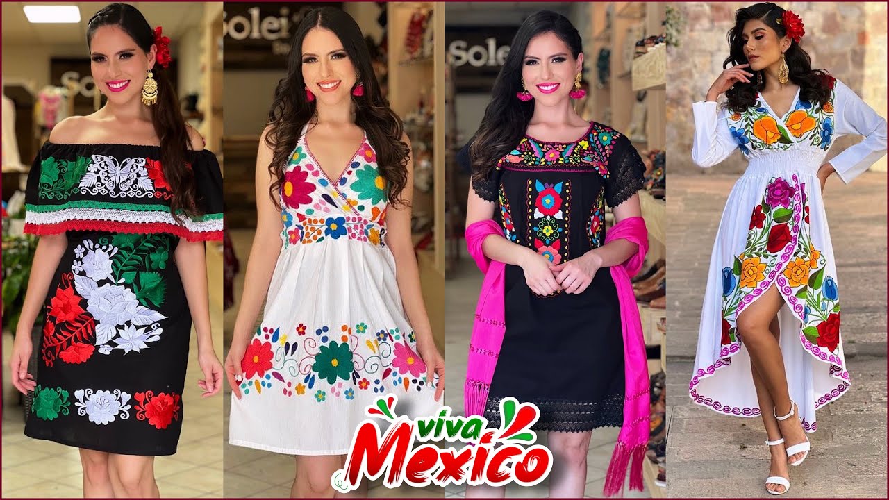 OUTFITS FIESTAS PATRIAS VIVA MEXICO 🇲🇽 vestidos bordados Mexicanos 15-16 septiembre noche mexicana