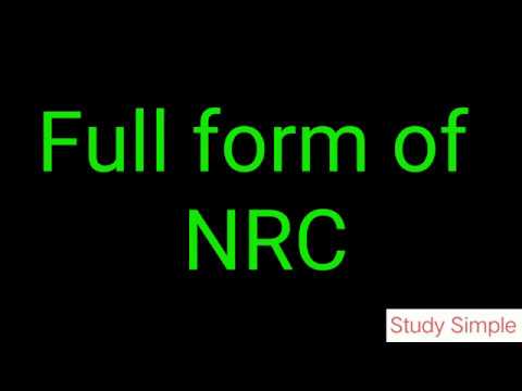 Full form of NRC / NRC full form/ NRC का पूरा नाम / NRC ka pura nam
