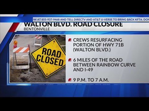 ArDOT announces overnight lane closures on Walton Blvd. KFTA