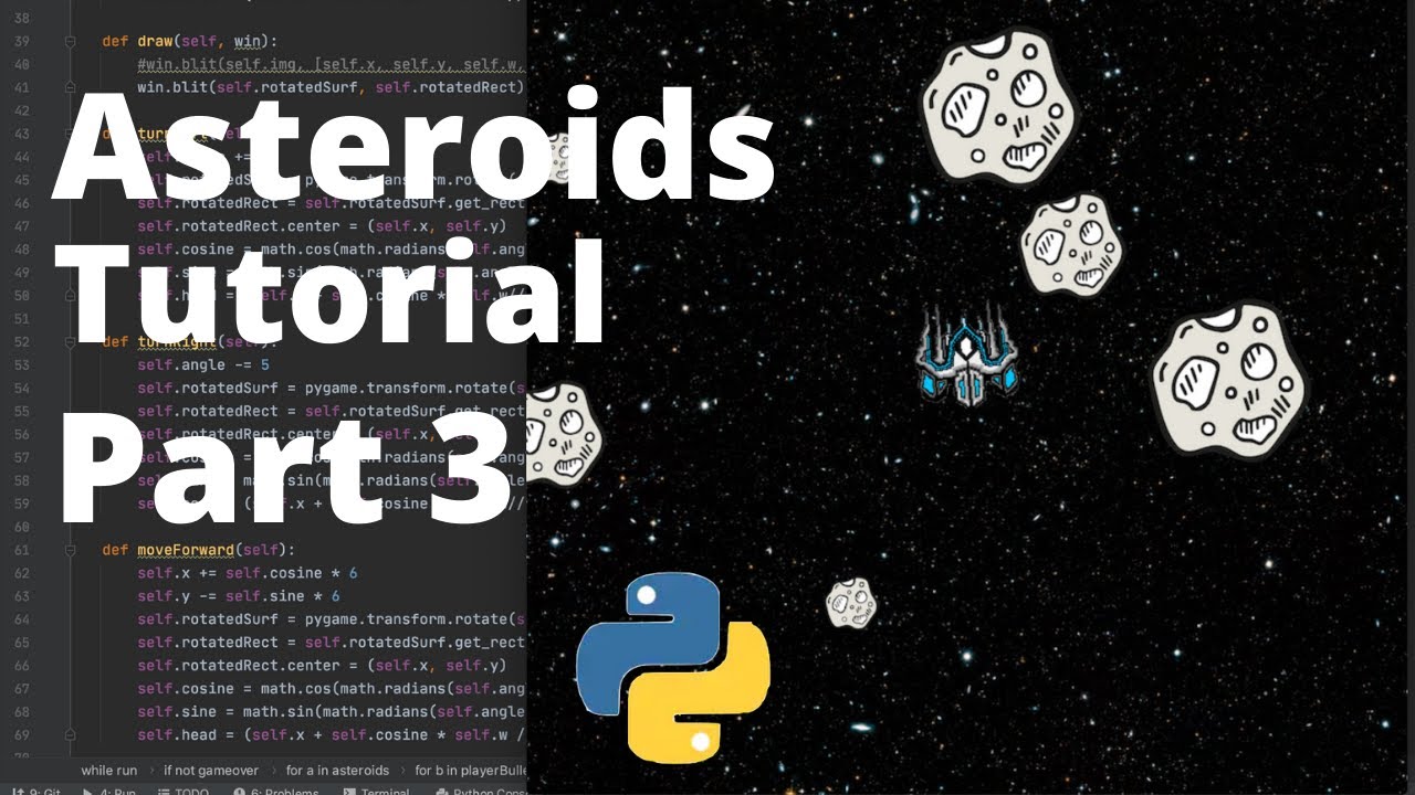 Asteroids Python Tutorial : Part 3: Adding Bullets