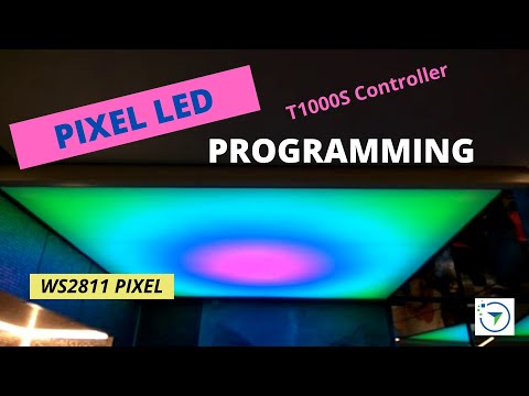 Awesome Programming Pixel LED WS2811 using T1000S | Indoor RGB Barrisol ceiling