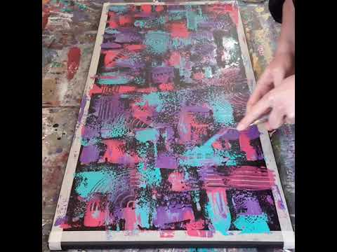 Démonstration peinture abstraite à l'acrylique