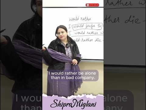 Use of would rather | Translation in Hindi English | Daily Spoken English #vocabulary #english #ias