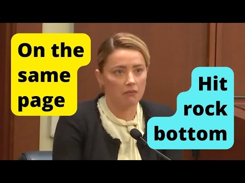 Learn English idioms with Amber Heard: On the same page & Hit rock bottom (two idioms at once!)