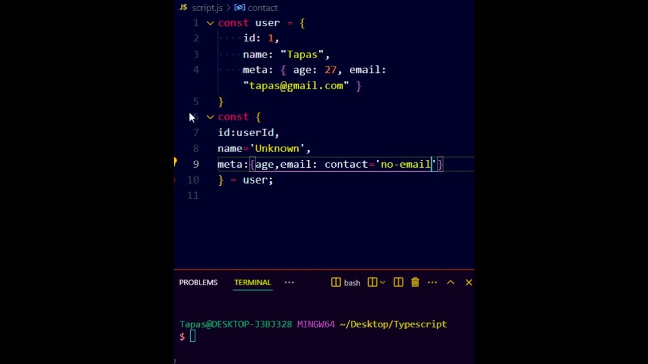 Master Nested Object Destructuring in JavaScript in 60 Seconds #coding #shorts #theroxycoder