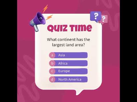 🌍 World Geography Quiz: Largest Continent Revealed!/@theoryofhumanities #quiztime
