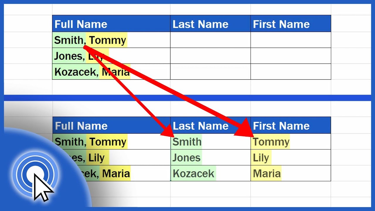How to Separate Names in Excel