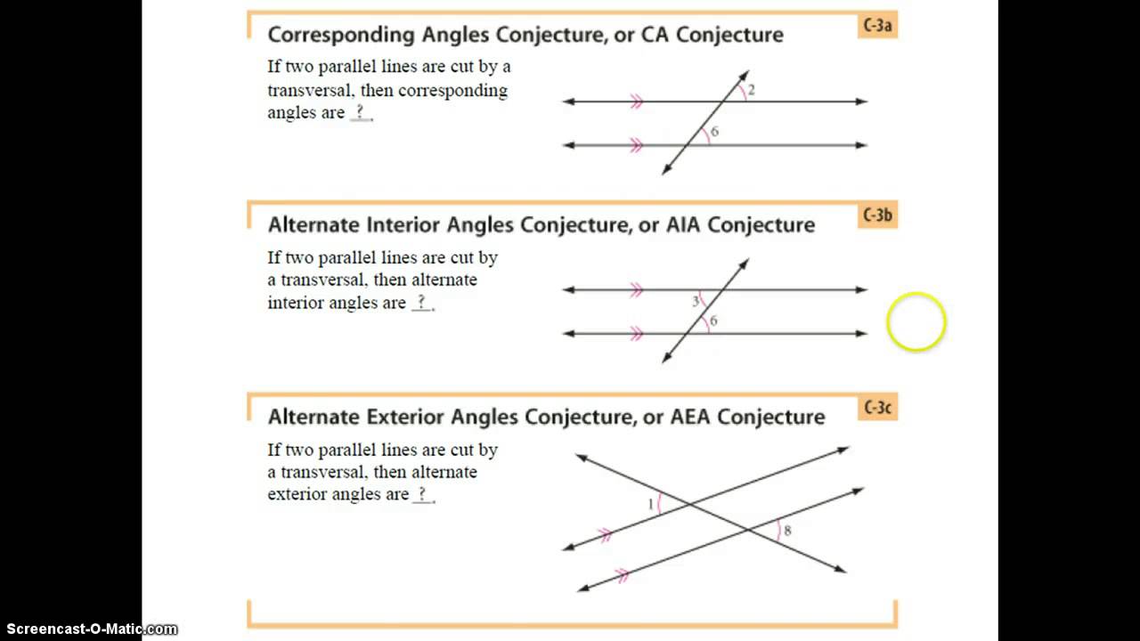 Special Angles on Parallel Lines