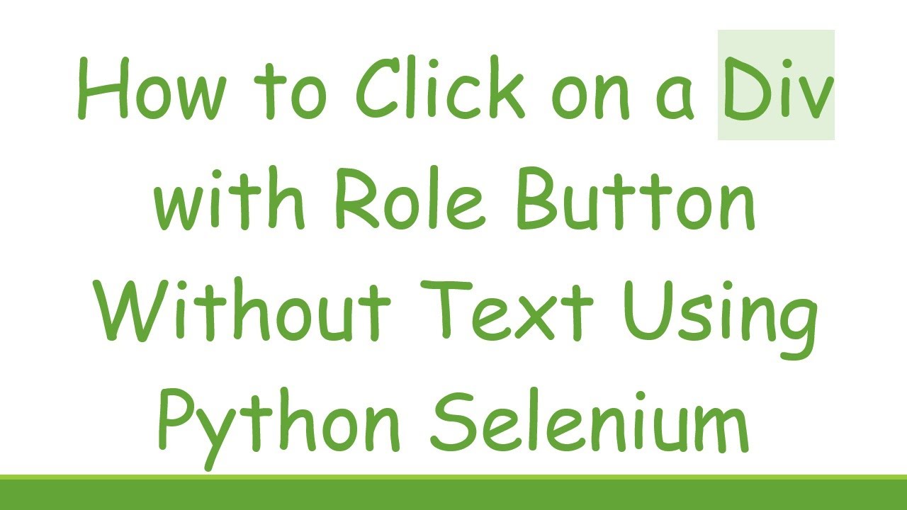 How to Click on a Div with Role Button Without Text Using Python Selenium