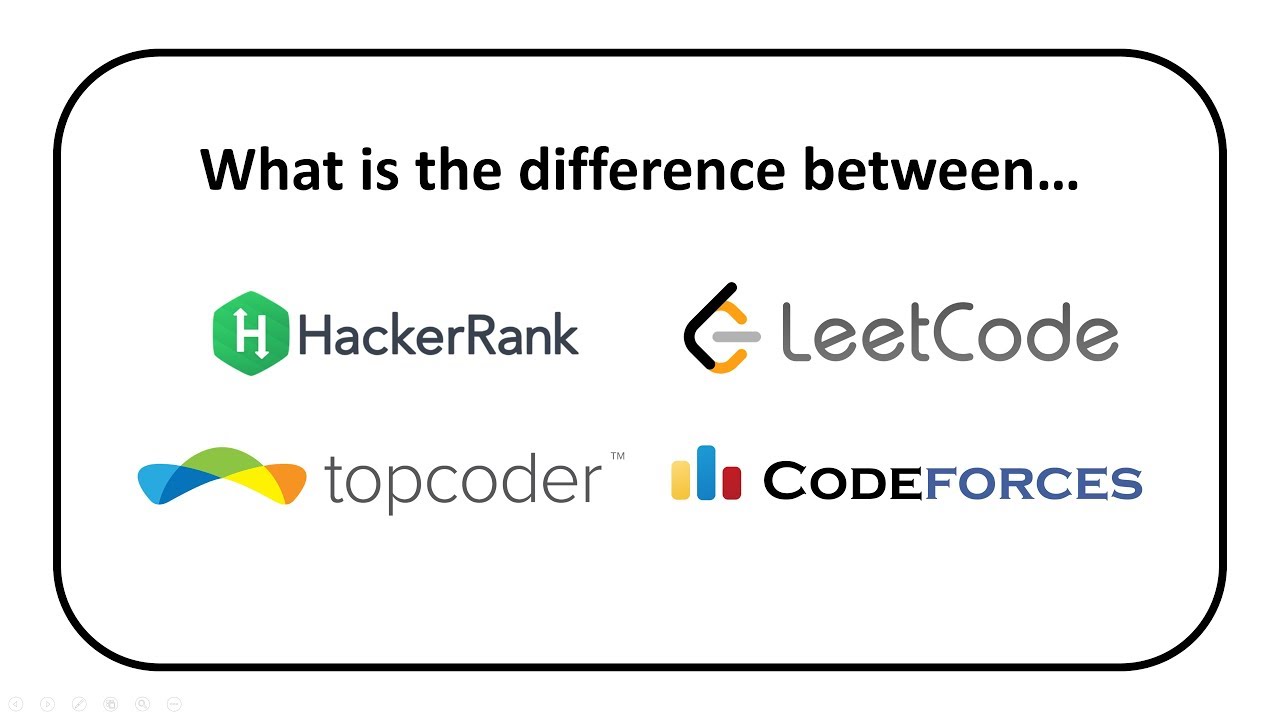 Difference between HackerRank, LeetCode, topcoder and Codeforces