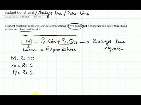 Budget line/ Budget Constraint/ Price line [URDU/HINDI]