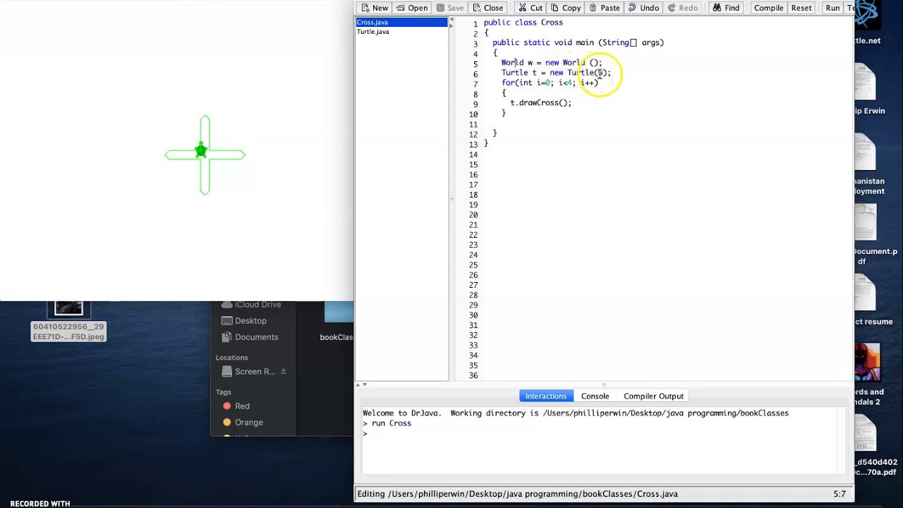demonstrating a method and a loop for Drjava