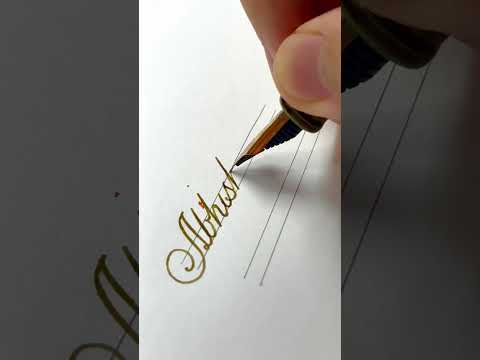 Abhishek Mishra - name handwriting with fountain pen #calligraphy #fountainpen #satisfying