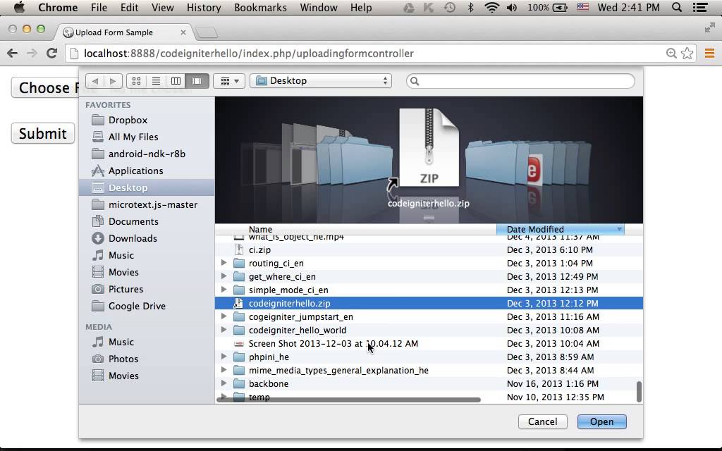 Uploading File using CodeIgniter