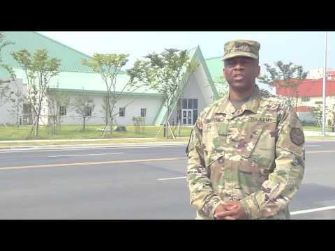 Chaplain Walter Marshall talks about religious services offered at the Camp Huphreys Chapels.