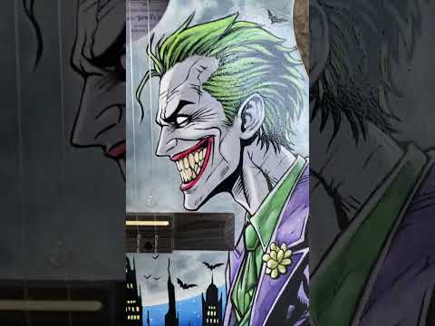 Hand-Painted Acoustic-Electric Classical Guitar "Batman & | Reverb