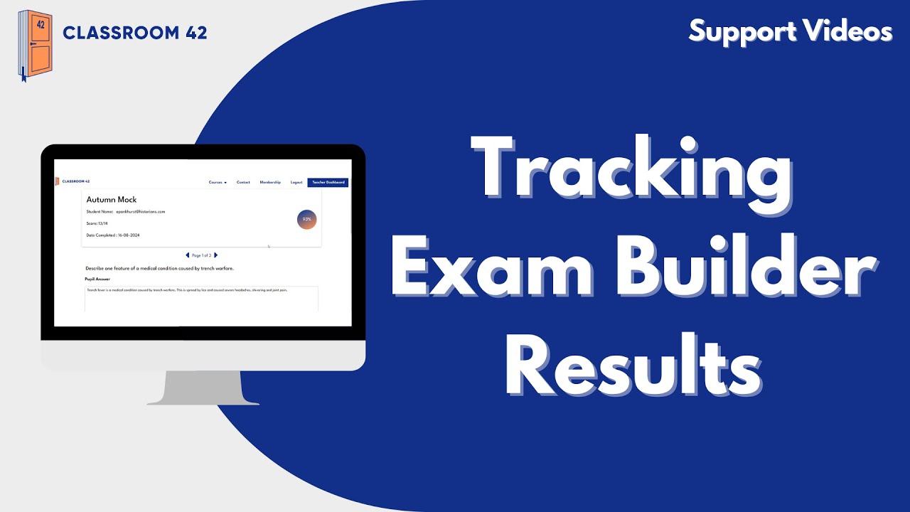 Tracking Exam Builder Results – Classroom 42