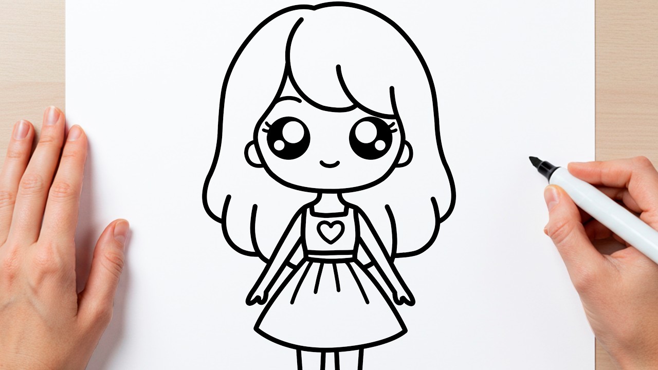 COMO DESENHAR UMA MENINA KAWAII - FÁCIL