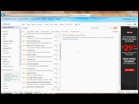 How to clean up hotmail Inbox - 1