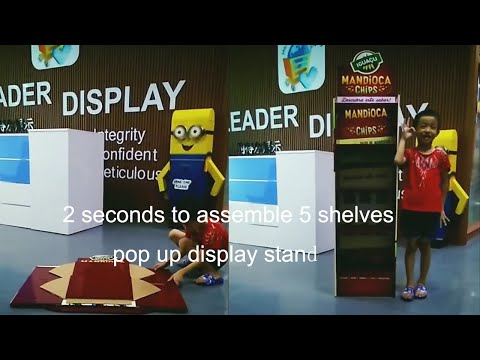2 seconds to assemble 5 shelves pop up display stand --leader Display