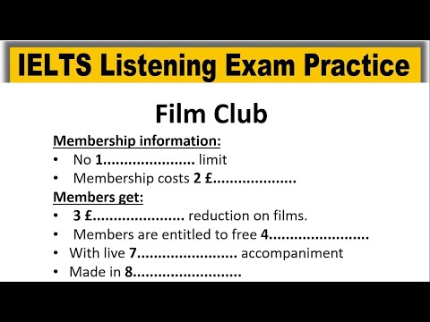 Film Club listening practice test 2024 with answers | IELTS Real Exam Listening Test