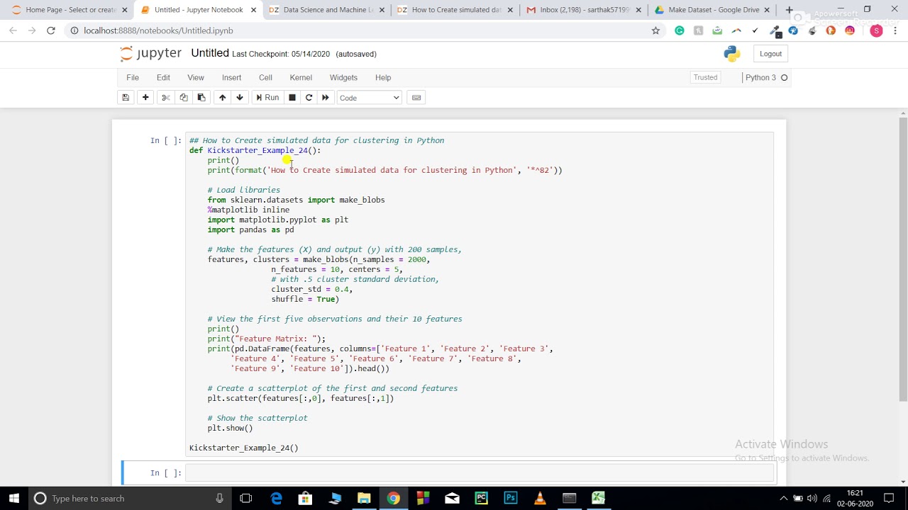 Create simulated data for clustering in Python
