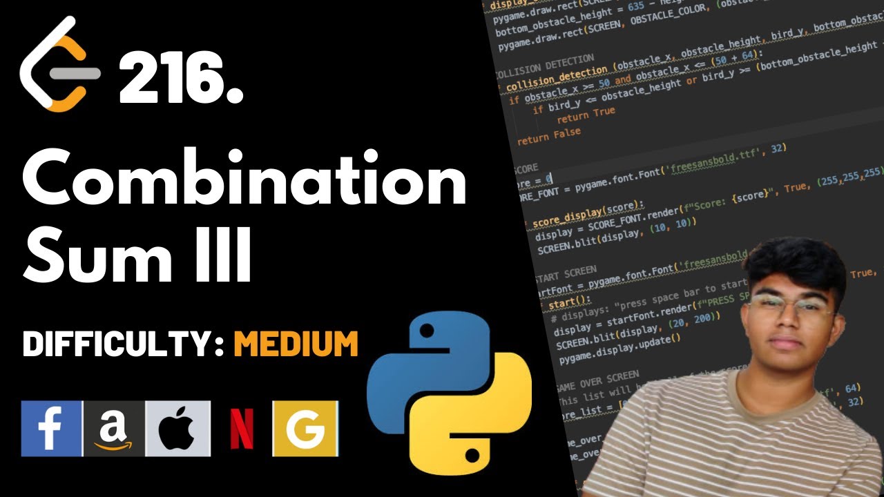 Combination Sum III | Leet code 216 | Theory explained + Python code