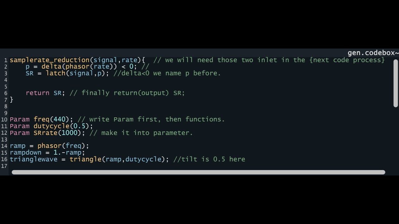 [Max/MSP] basics about gen.codebox~