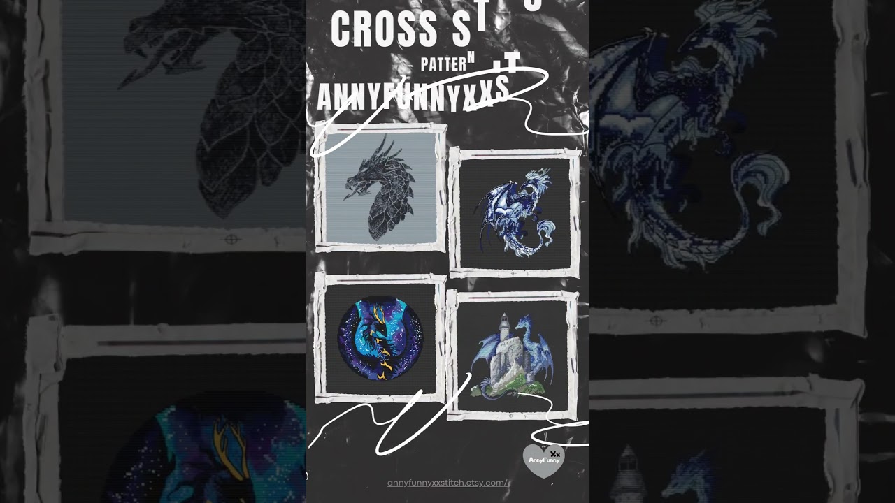 Dragons cross-stitch patterns.  My shop, annyfunnyxxstitch.etsy.com    #dragon #crossstitch